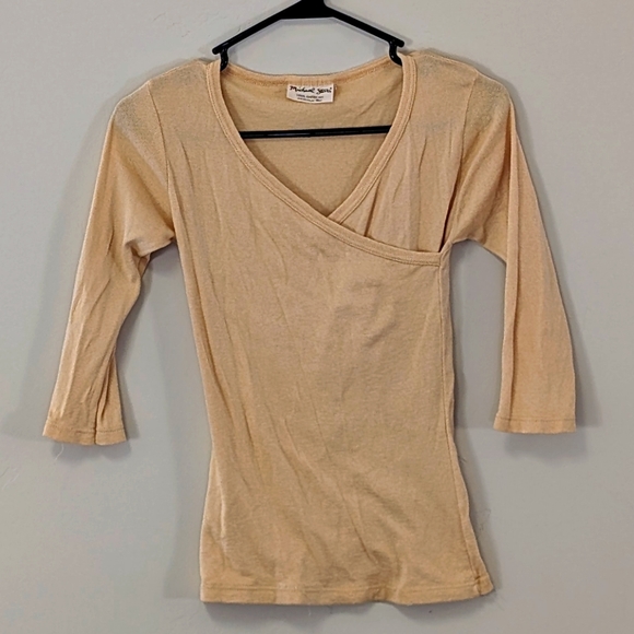 Michael Stars | Tops | Michael Stars Gold Faux Wrap Top | Poshmark